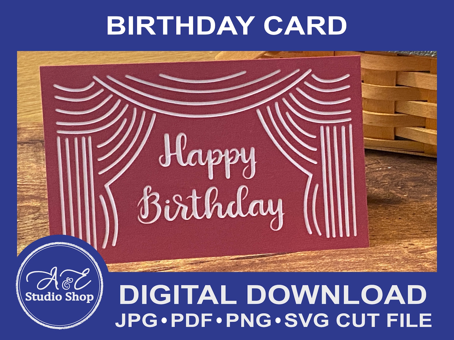 Birthday Card Happy Birthday Theatre Stage With Curtains - Etsy