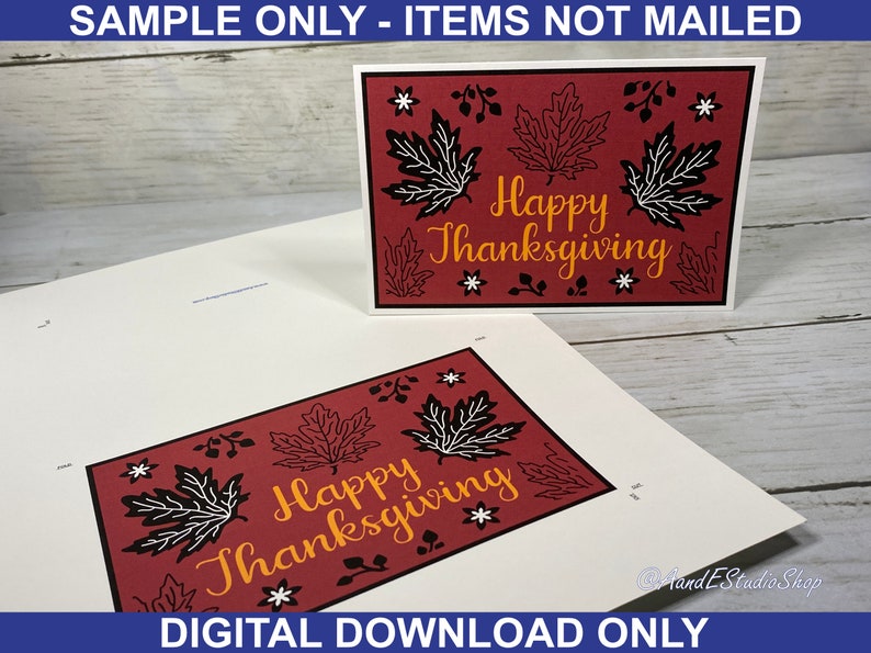 Thanksgiving Card - Happy Thanksgiving - Fall Leaves - PDF Ready to ...