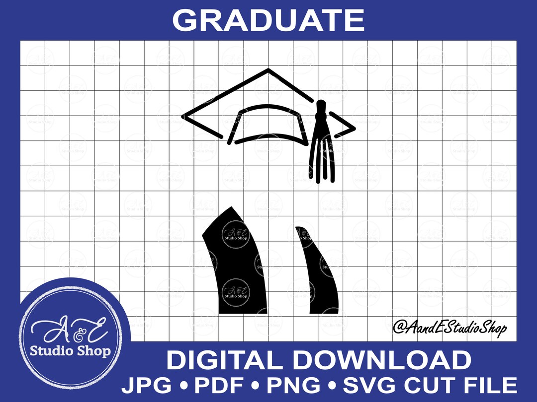 Graduate - Cap and Gown Outline - Digital Download Only - SVG Cut ...