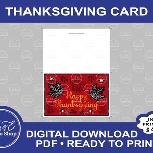 Thanksgiving Card - Happy Thanksgiving - Fall Leaves - PDF Ready to ...