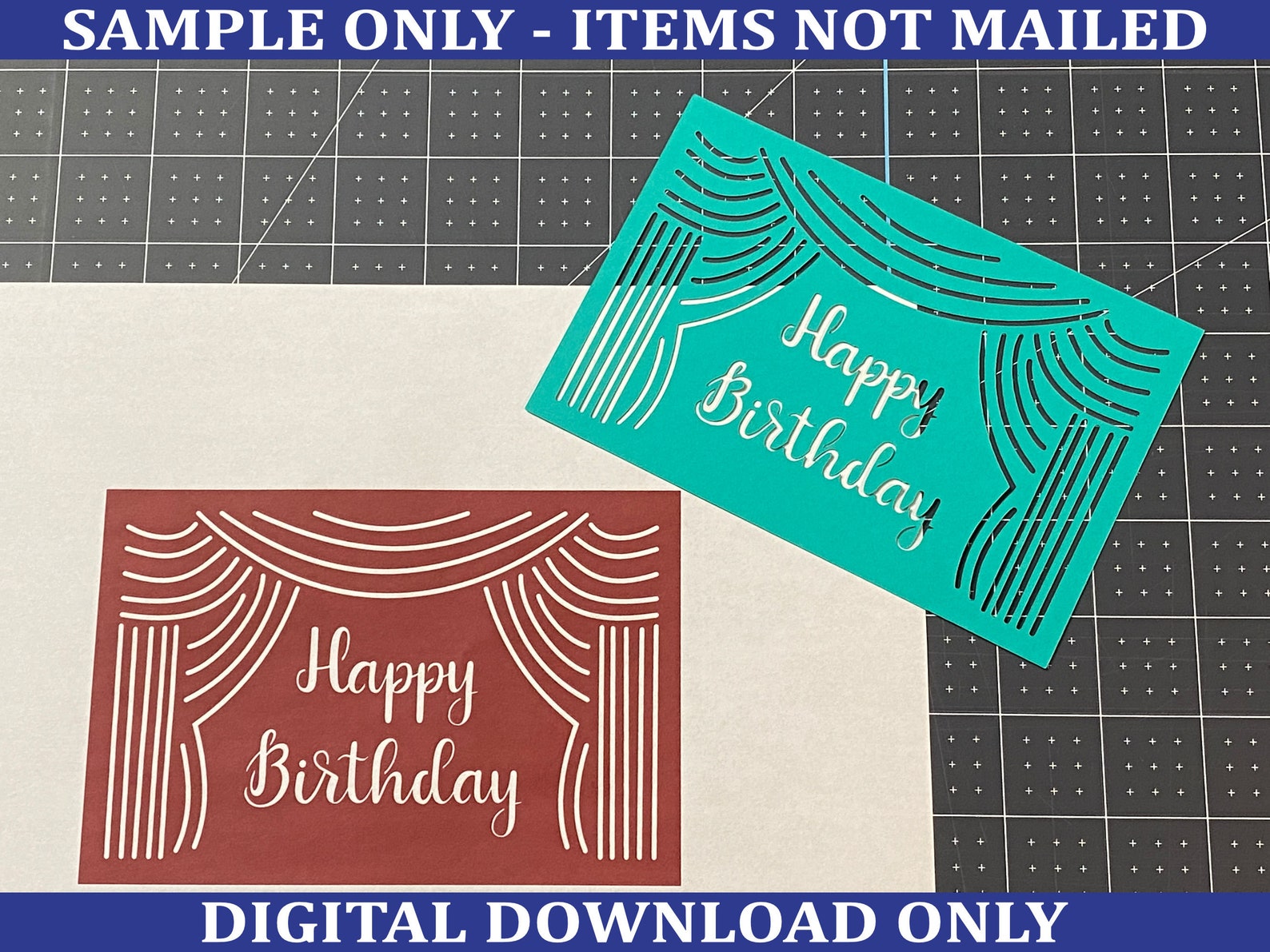Birthday Card Happy Birthday Theatre Stage With Curtains - Etsy