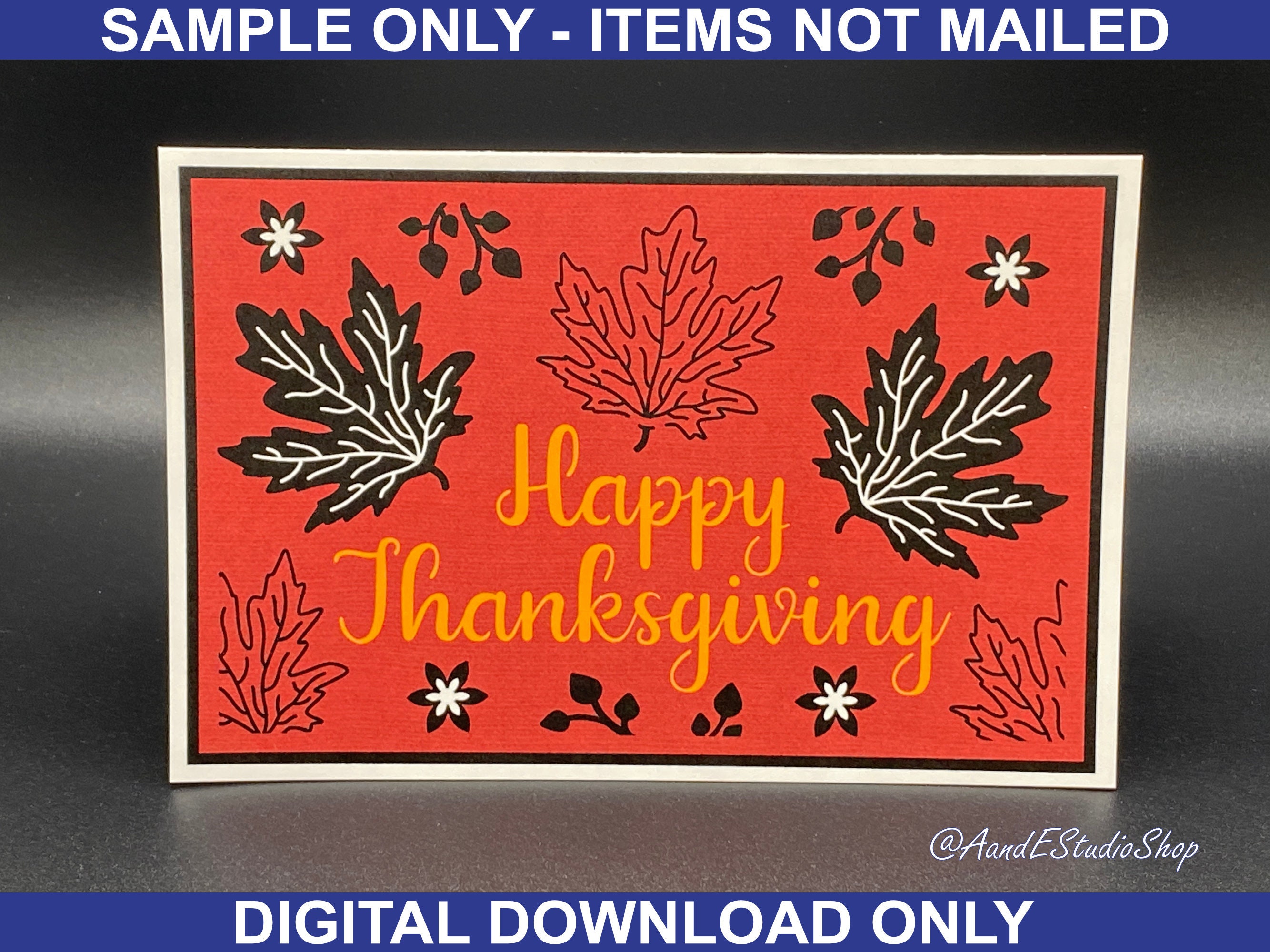 Thanksgiving Card - Happy Thanksgiving - Fall Leaves - PDF Ready to ...