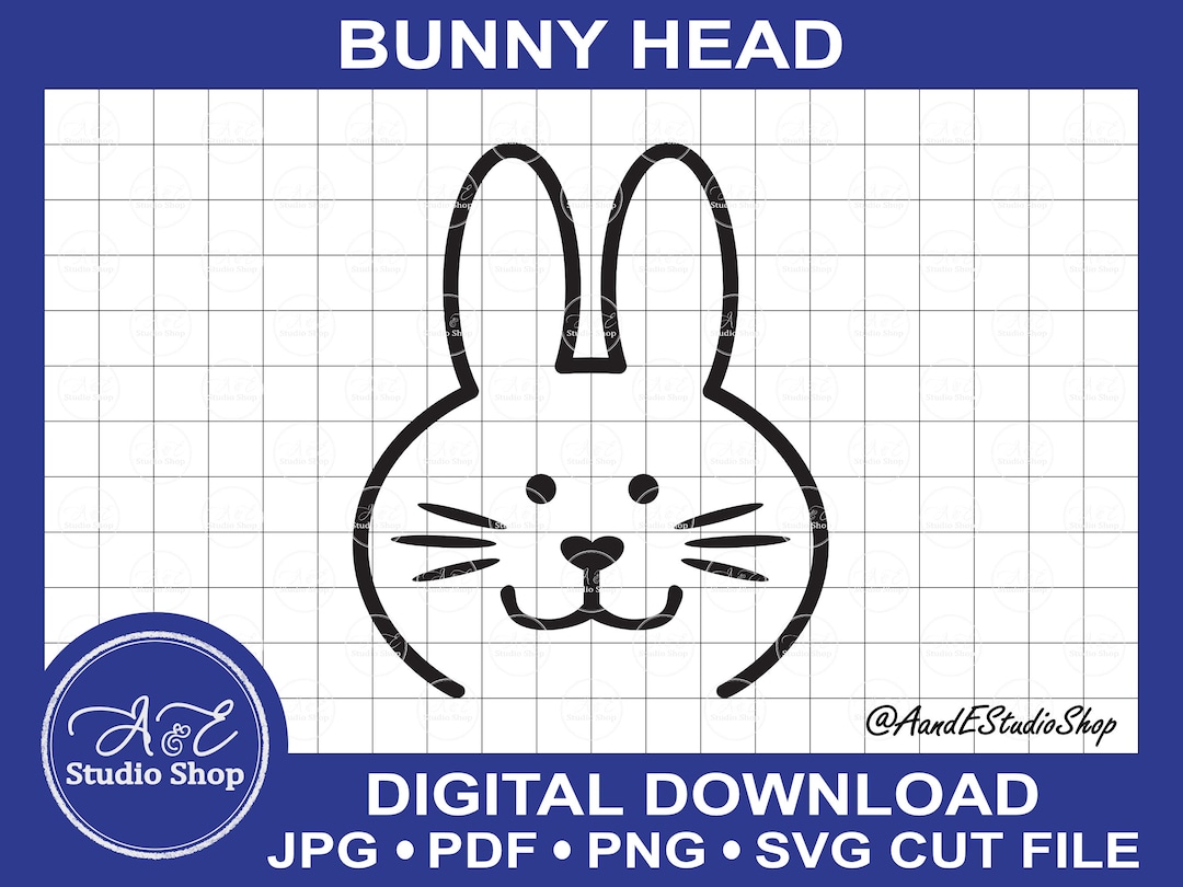 Bunny Head Open Outline Digital Download Only Image - Etsy
