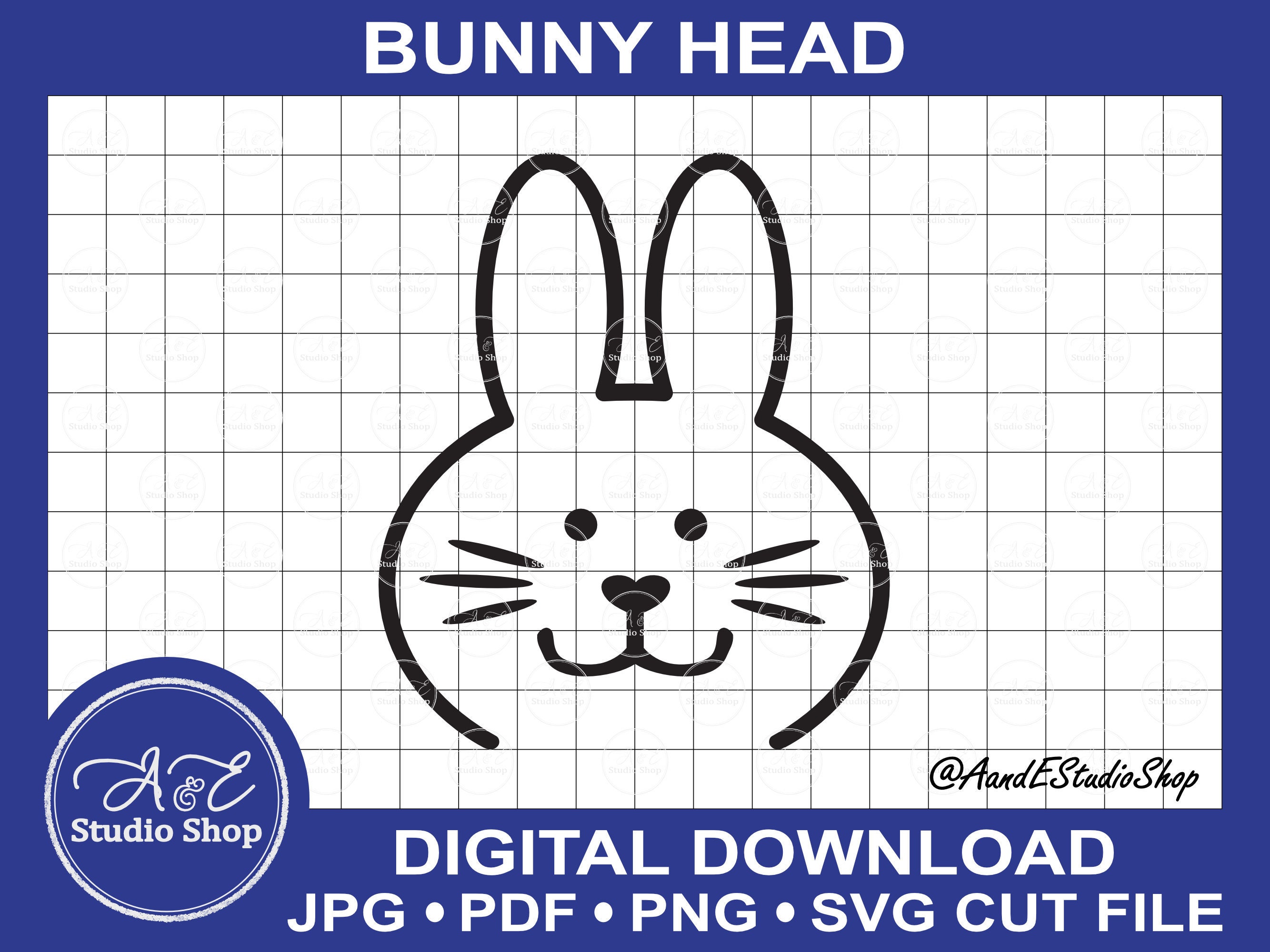 Bunny Head Open Outline Digital Download Only Image - Etsy