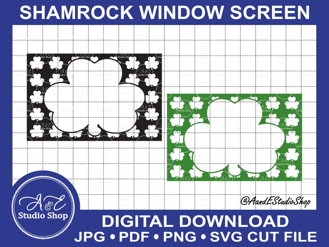 Shamrock Bundle - Window Screen Panel - Mini Shamrock Cutouts - Digital ...