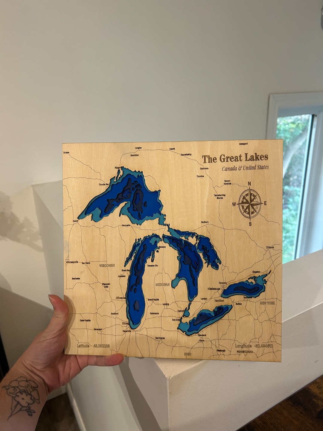 Great Lakes Depth Map - Etsy