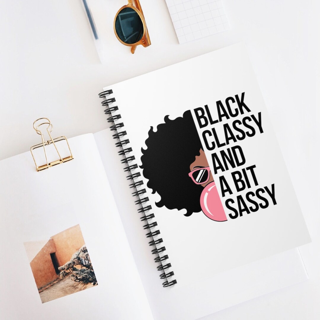 Black Classy and a Bit Sassy Ruled Line Spiral Notebook Journal - Etsy