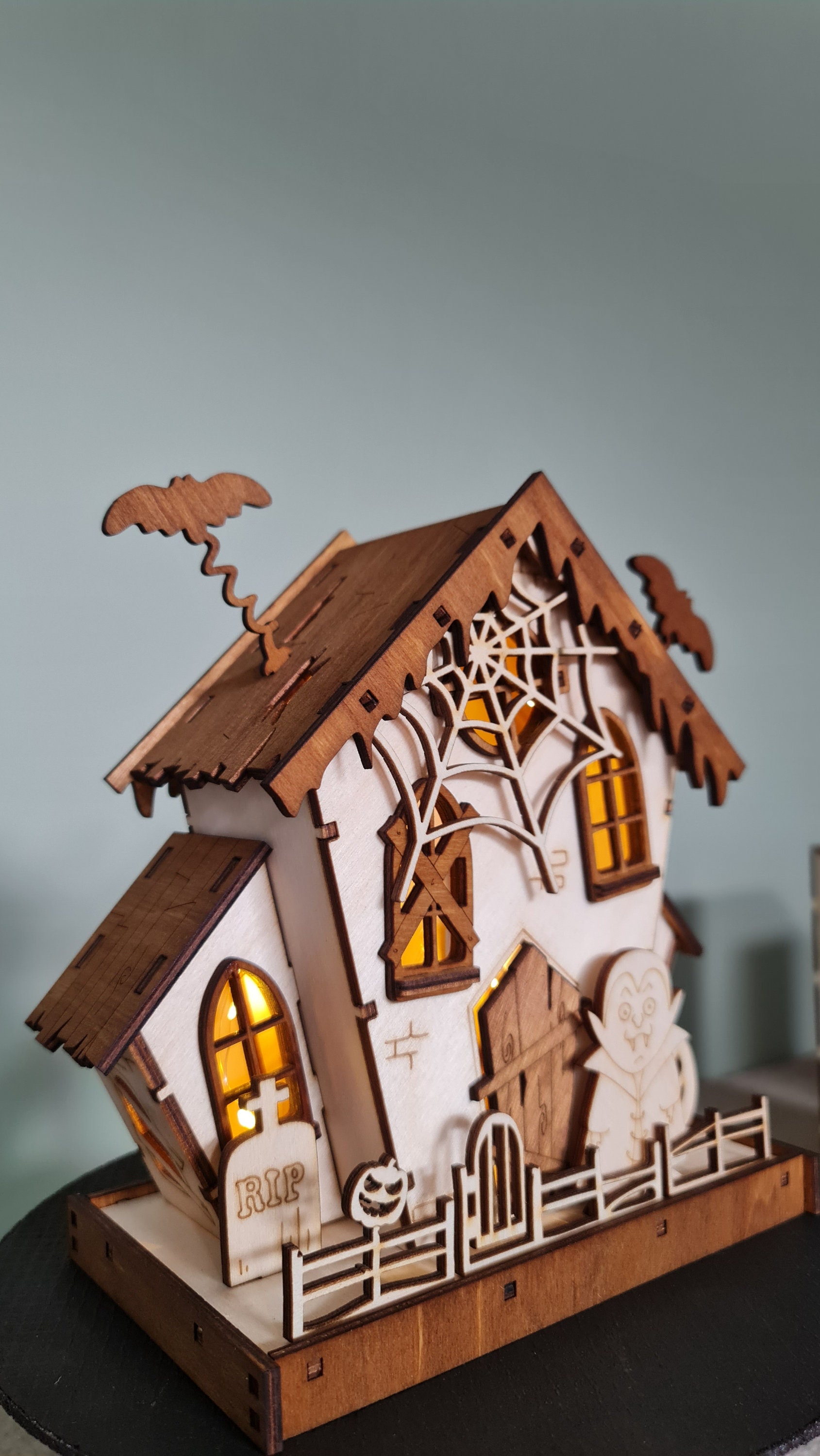 Dollhouse , Miniature Kit Model "haunted House - Halloween" DIY Kit ...