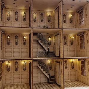 DOLLHOUSE , Miniature Kit Model "the French Palace "1:48th Scale Kit ...