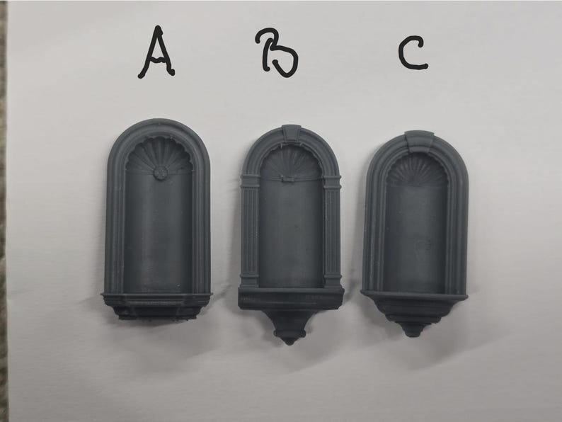 Decorative Wall Niche - 1;48th Scale , 3D Printed, Dollhouse Miniature ...