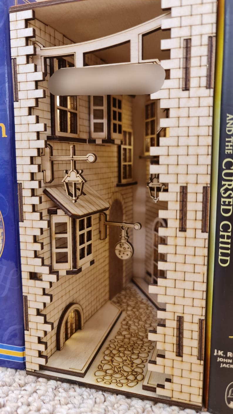Book Nook Kit/ Diorama With Lights-magical Alley- (no Glue Needed ...