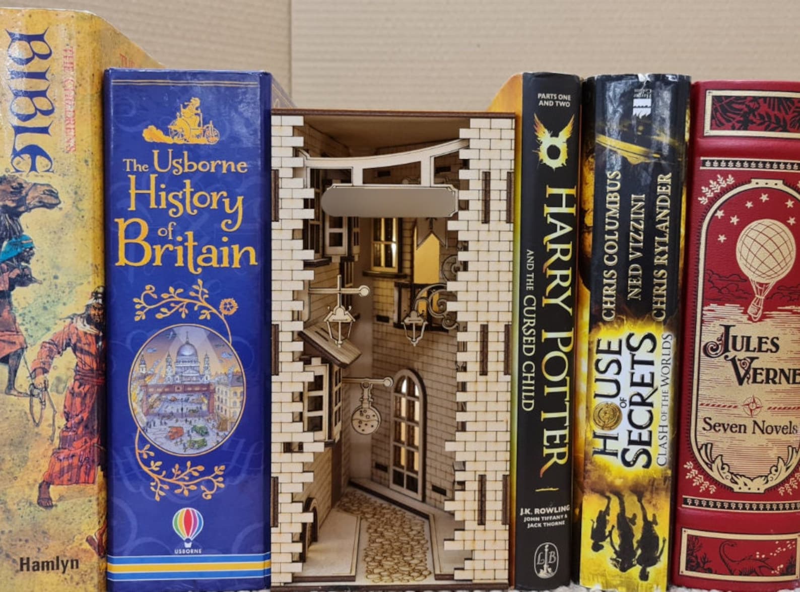 Book Nook Kit/ Diorama With Lights-magical Alley- (no Glue Needed ...