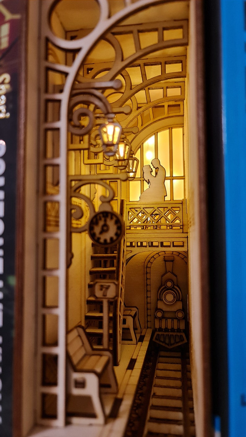 Book Nook/diorama Kit Train Station With Lights - Etsy