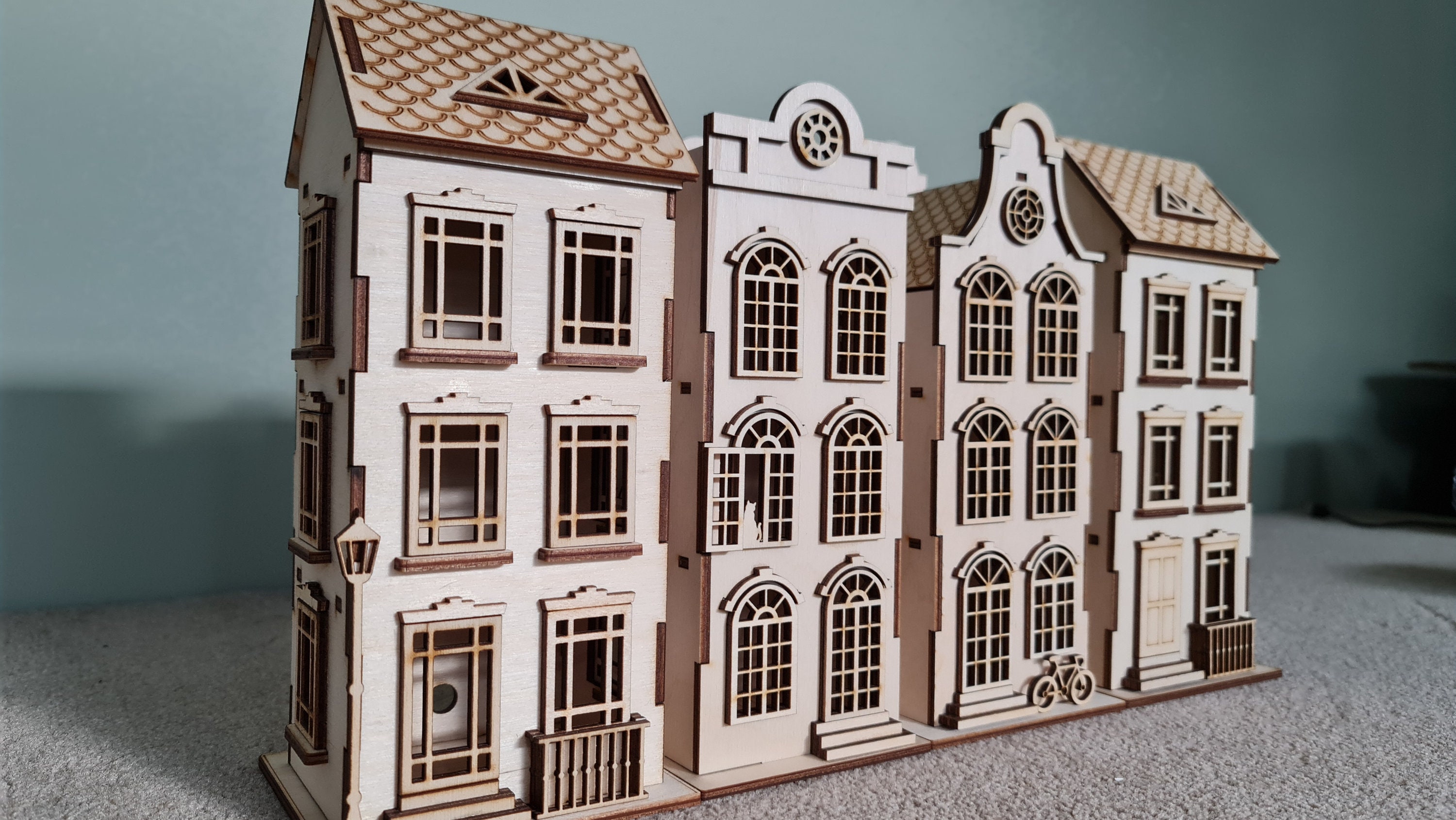 Town House No.2 Dollhouse DIY Kit Scale 1:48 Cornel73 - Etsy