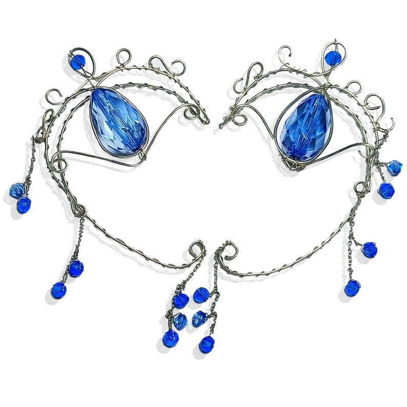 No Piercing Ear Cuff, Mermaid Ear Cuffs, Blue Ear Cuffs / Orange Ear ...