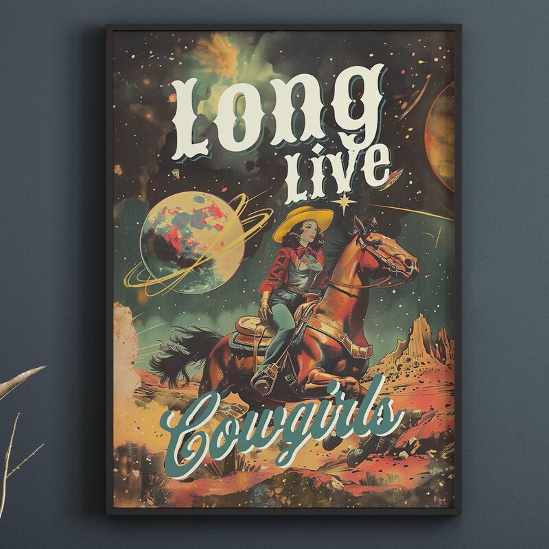 Cosmic Cowgirl Poster - Etsy