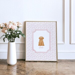 Golden Doodle Print Gifts, Personalized Preppy Dog Poster for Mini ...