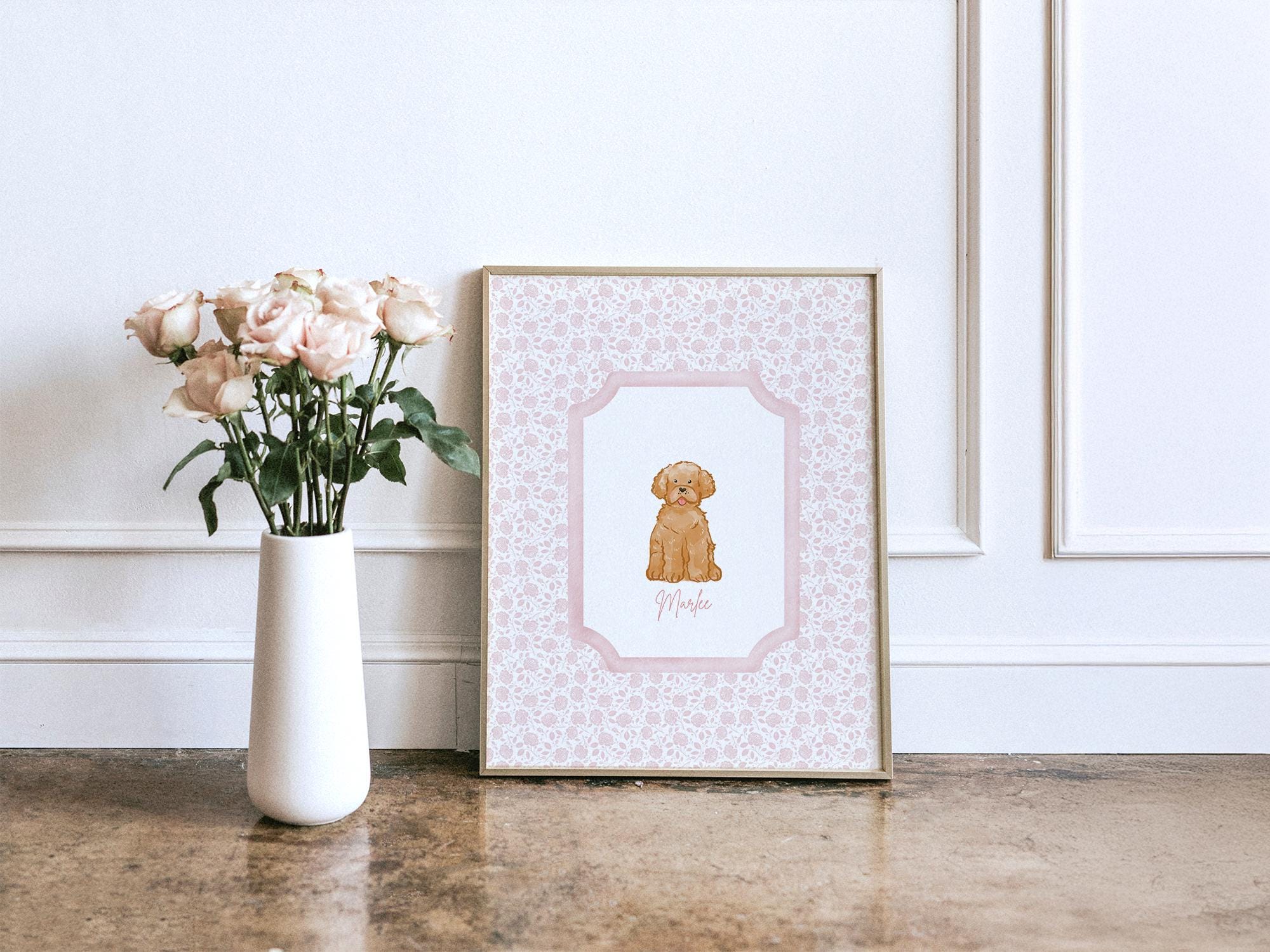 Golden Doodle Print Gifts, Personalized Preppy Dog Poster for Mini ...