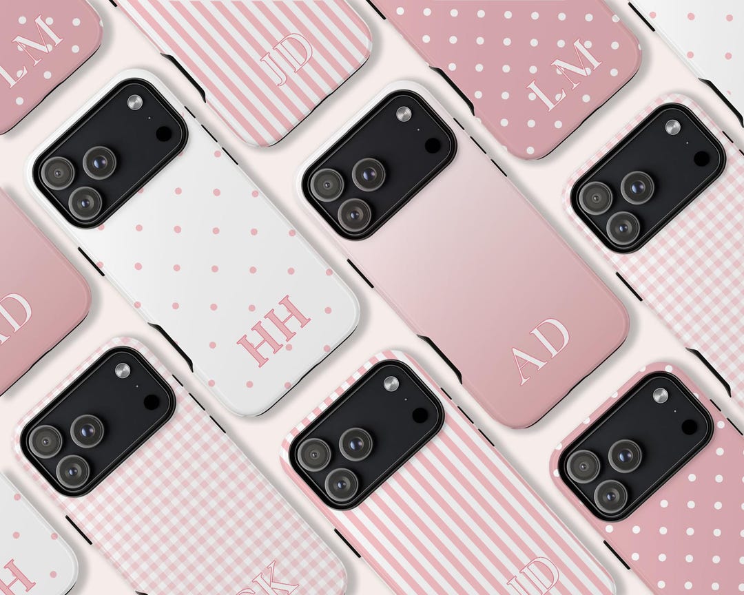 Pink Custom Monogram Phone Case, Personalized Name Initial Magsafe ...