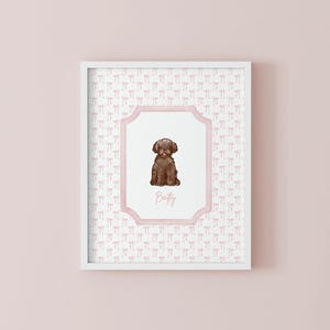 Golden Doodle Print Gifts, Personalized Preppy Dog Poster for Mini ...