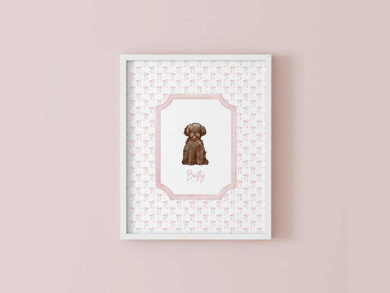 Golden Doodle Print Gifts, Personalized Preppy Dog Poster for Mini ...