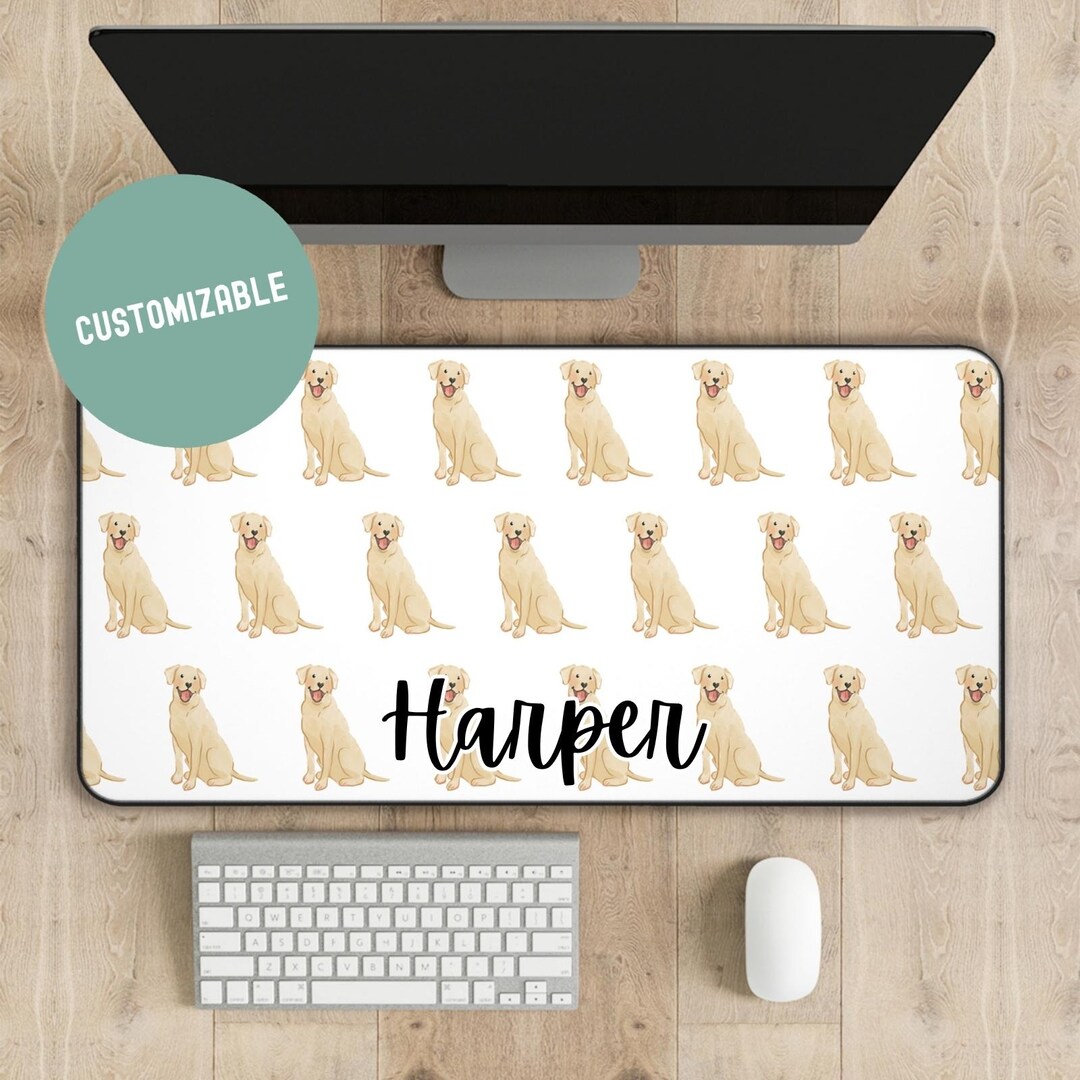 Custom Labrador Retriever Desk Pad, Personalized Pet Portrait Deskmat ...