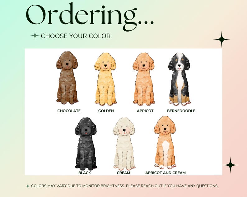 Personalized Doodle Dog Print Gifts, Custom Preppy Chinoiserie Poster ...