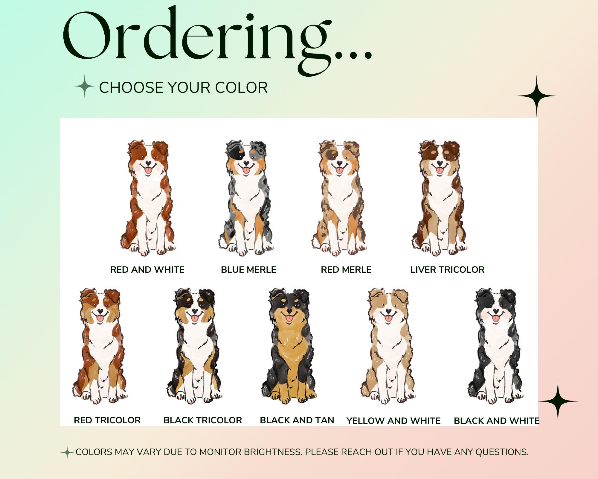 Personalized Australian Shepherd Print Gifts Custom Preppy Blue ...