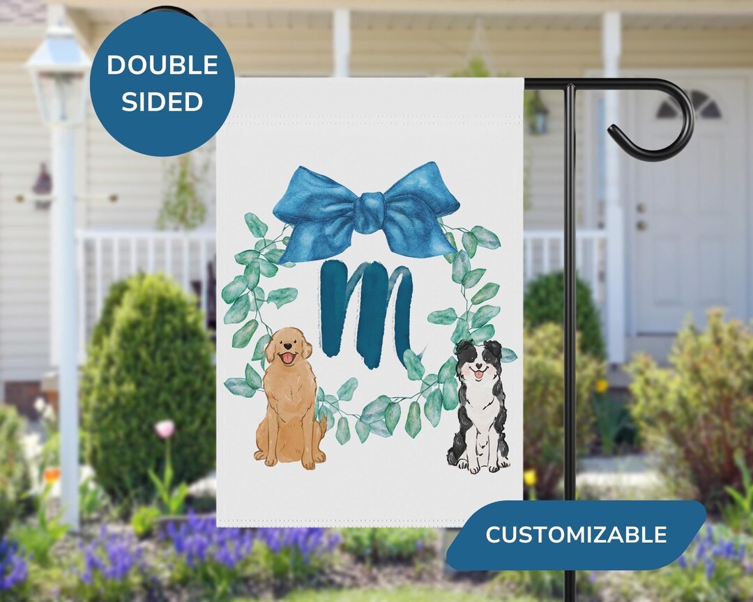 Personalized Fall Dog Breed Garden Flag, Custom Pet Yard Art With ...