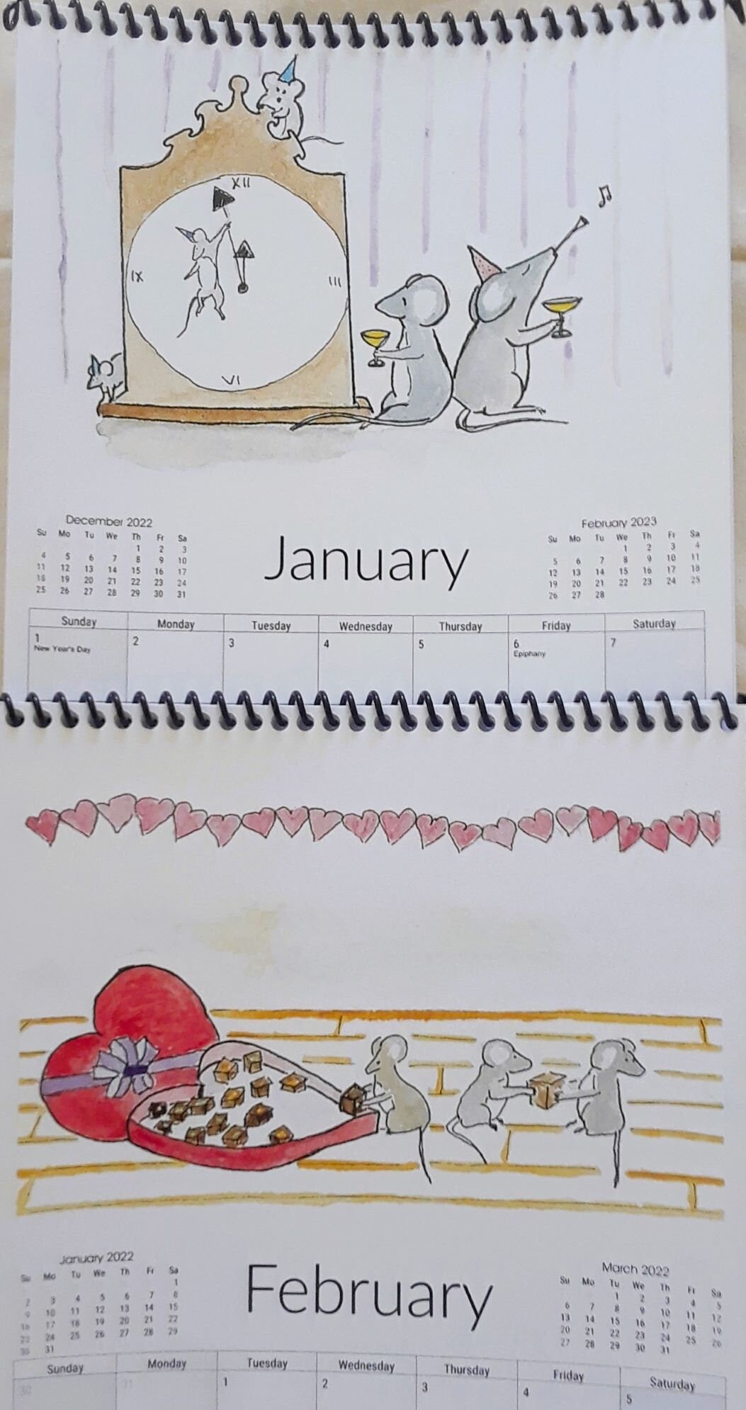 Whimsical Animal Calendars: MICE Only 1 Left Take 50% Off - Etsy