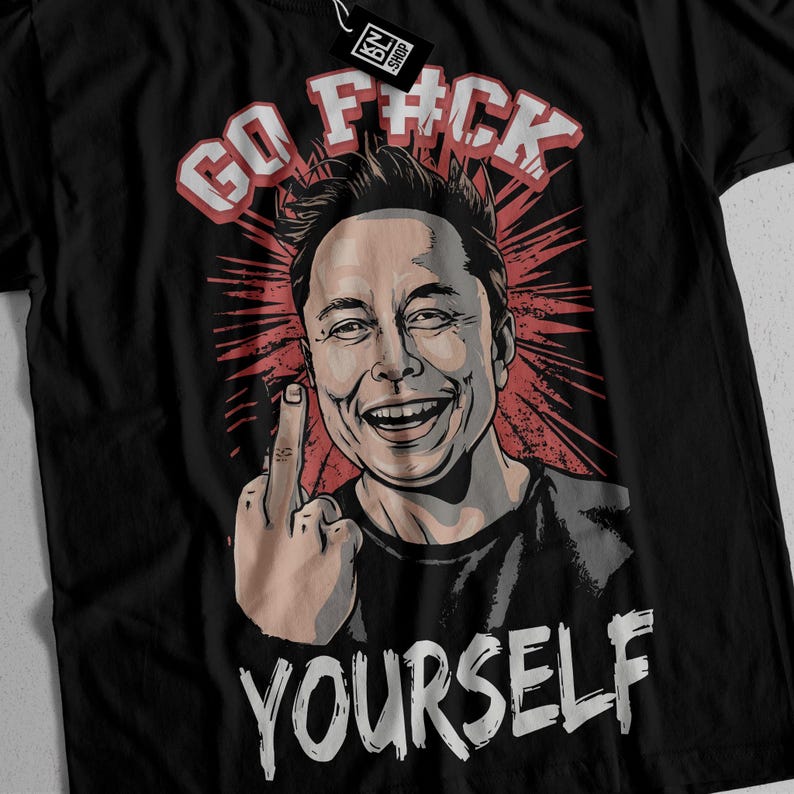 Camiseta com o meme "Vai se foder" do Elon Musk, roupa engraçada para ...
