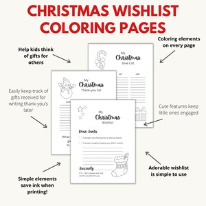 Printable Christmas Wishlist Coloring Pages - Etsy