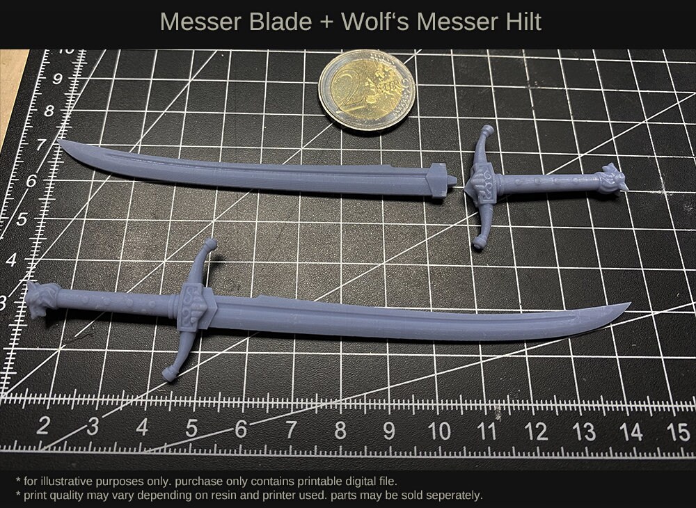 Wolf's Messer - Set Sword Blade + Sword Hilt - 3D File Pre Supported ...