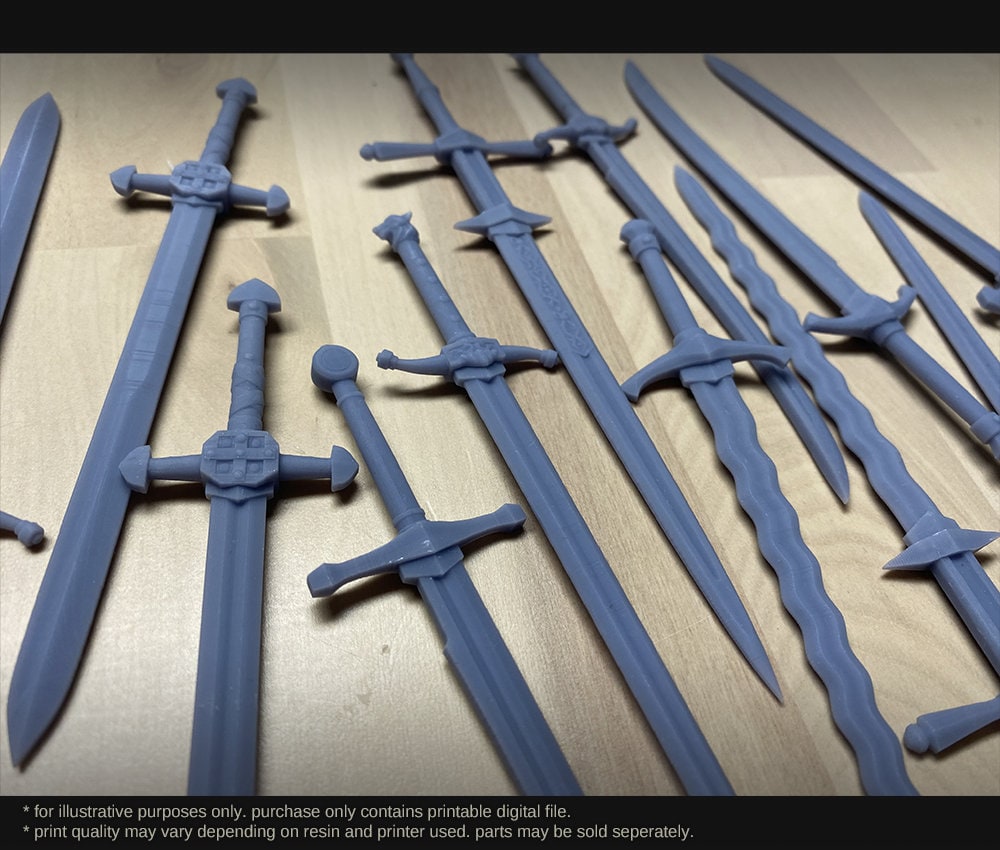Ornate Sword - Set Sword Blade + Sword Hilt - 3D File Pre Supported and ...
