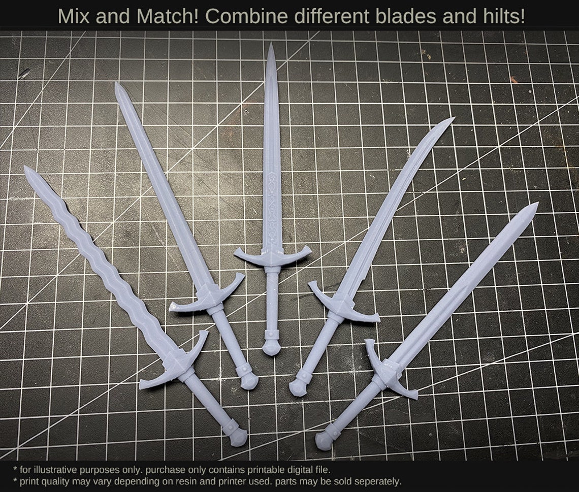 Ornate Sword - Set Sword Blade + Sword Hilt - 3D File Pre Supported and ...