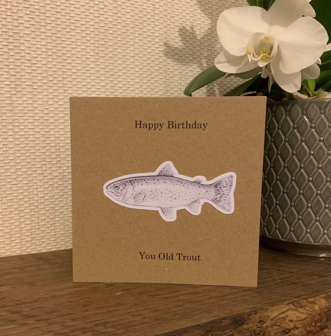 Funny Old Trout Birthday Card - Etsy