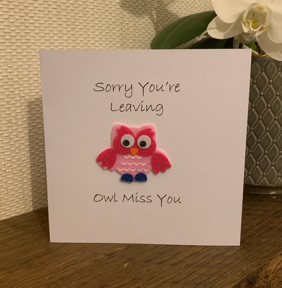 Owl Miss You - Leaving Card - Etsy