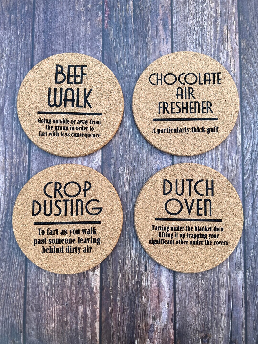 4 Fart Themed Coasters - Etsy