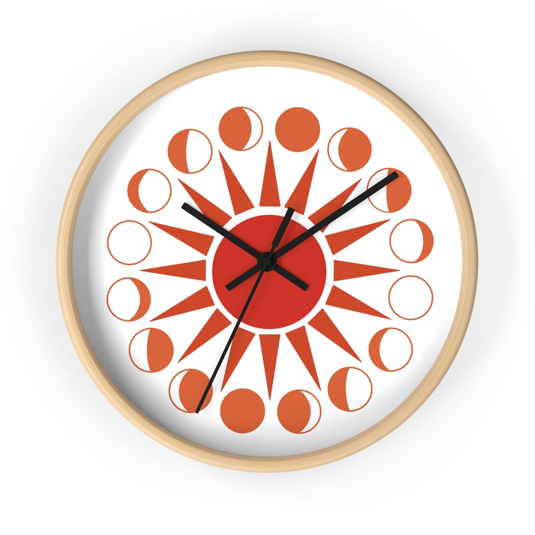 Wooden Sun and Moon Clock Silent Celestial Art - Etsy