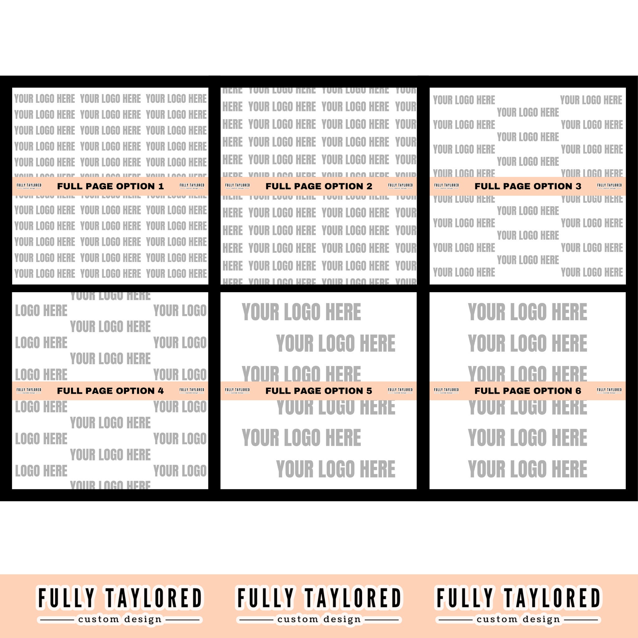 Custom Logo Full Page Watermark transparent PNG 2 Custom Files - Etsy