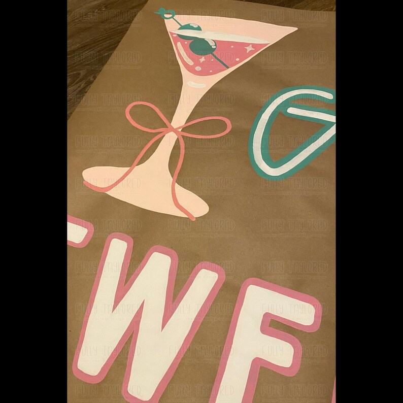 Custom Painted Banner | Twenty First | 21 | Martini | Birthday ...