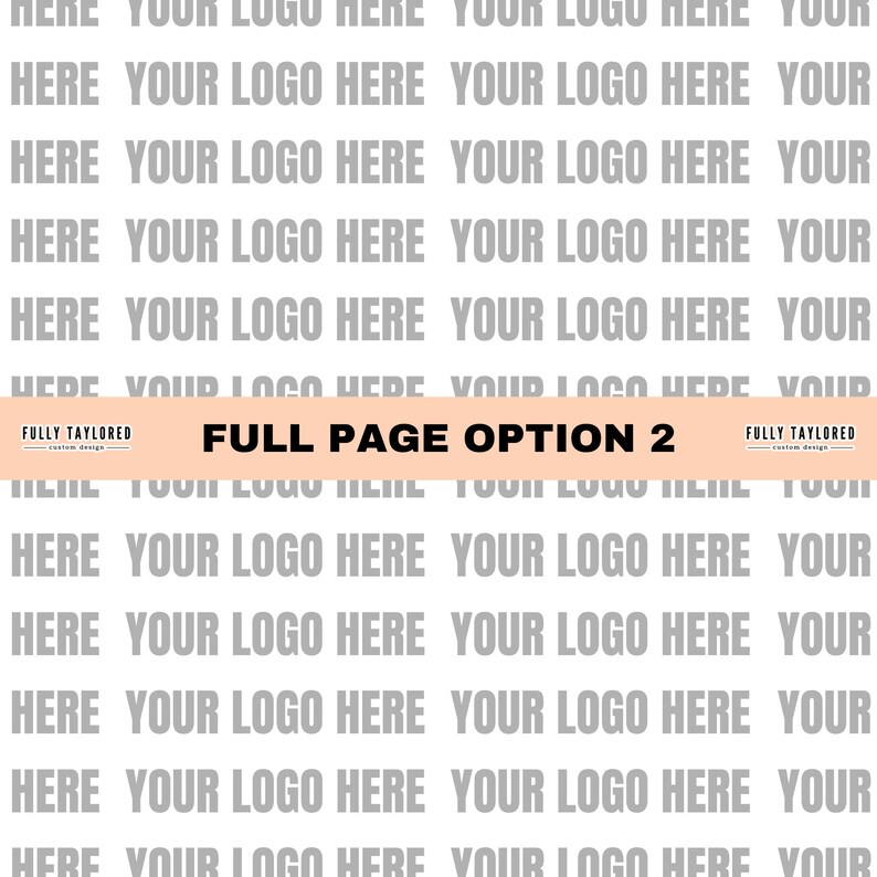 Custom Logo Full Page Watermark transparent PNG 2 Custom Files - Etsy
