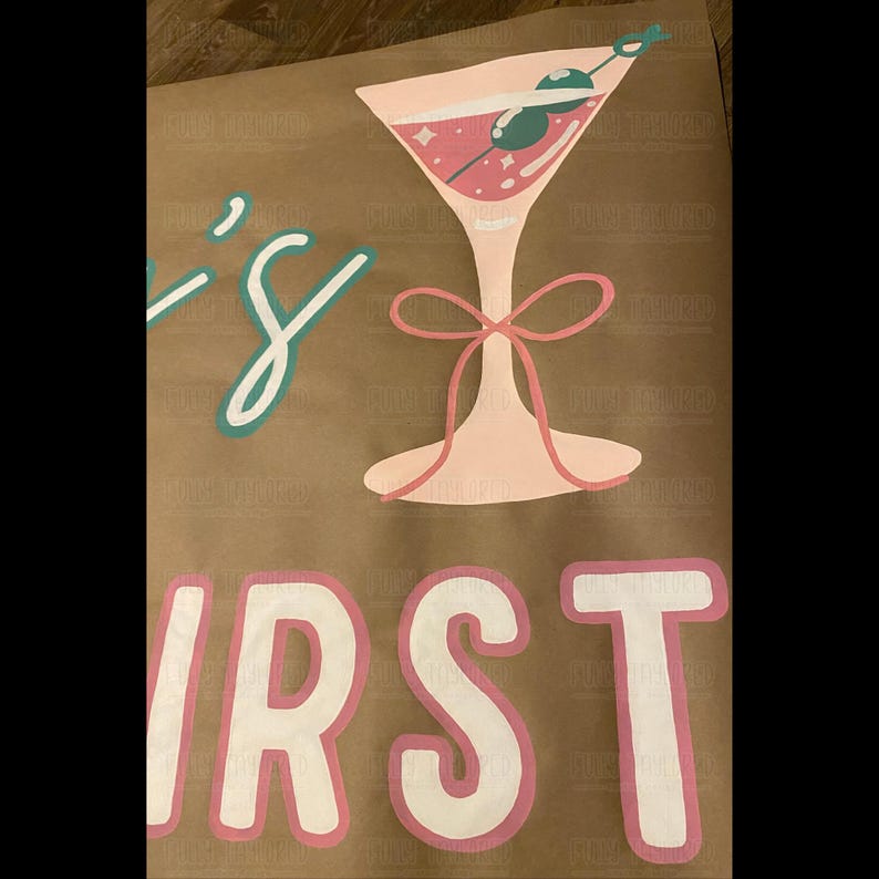 Custom Painted Banner | Twenty First | 21 | Martini | Birthday ...