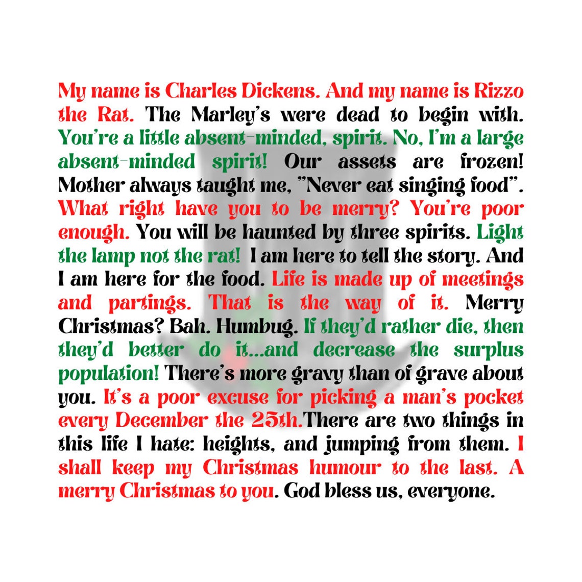The Muppet Christmas Carol Movie Quotes Print Christmas Print Digital ...