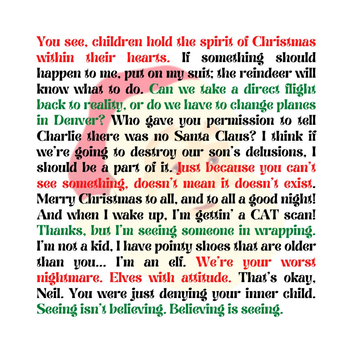 The Santa Clause Movie Quotes Print - Christmas Print - Digital Print ...