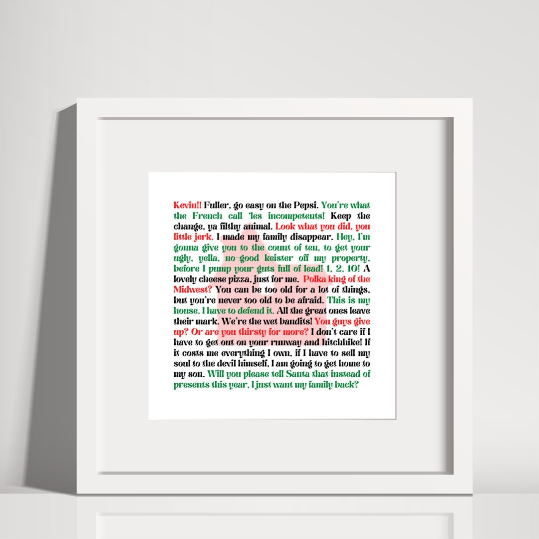 Home Alone Movie Quotes Print - Christmas Print - Digital Print ...