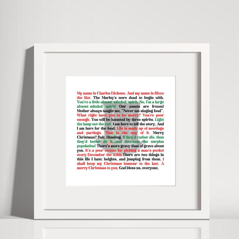 The Muppet Christmas Carol Movie Quotes Print Christmas Print Digital ...