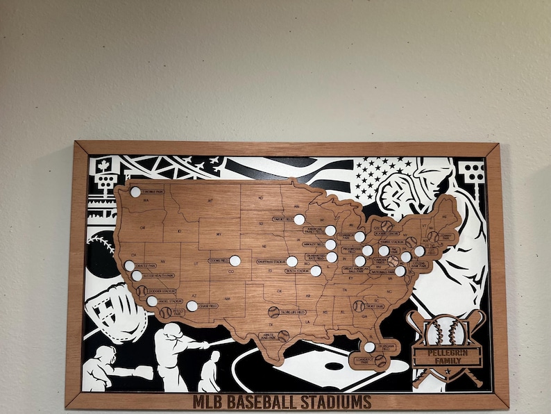 Personalized MLB Baseball Field Travel Map - Etsy
