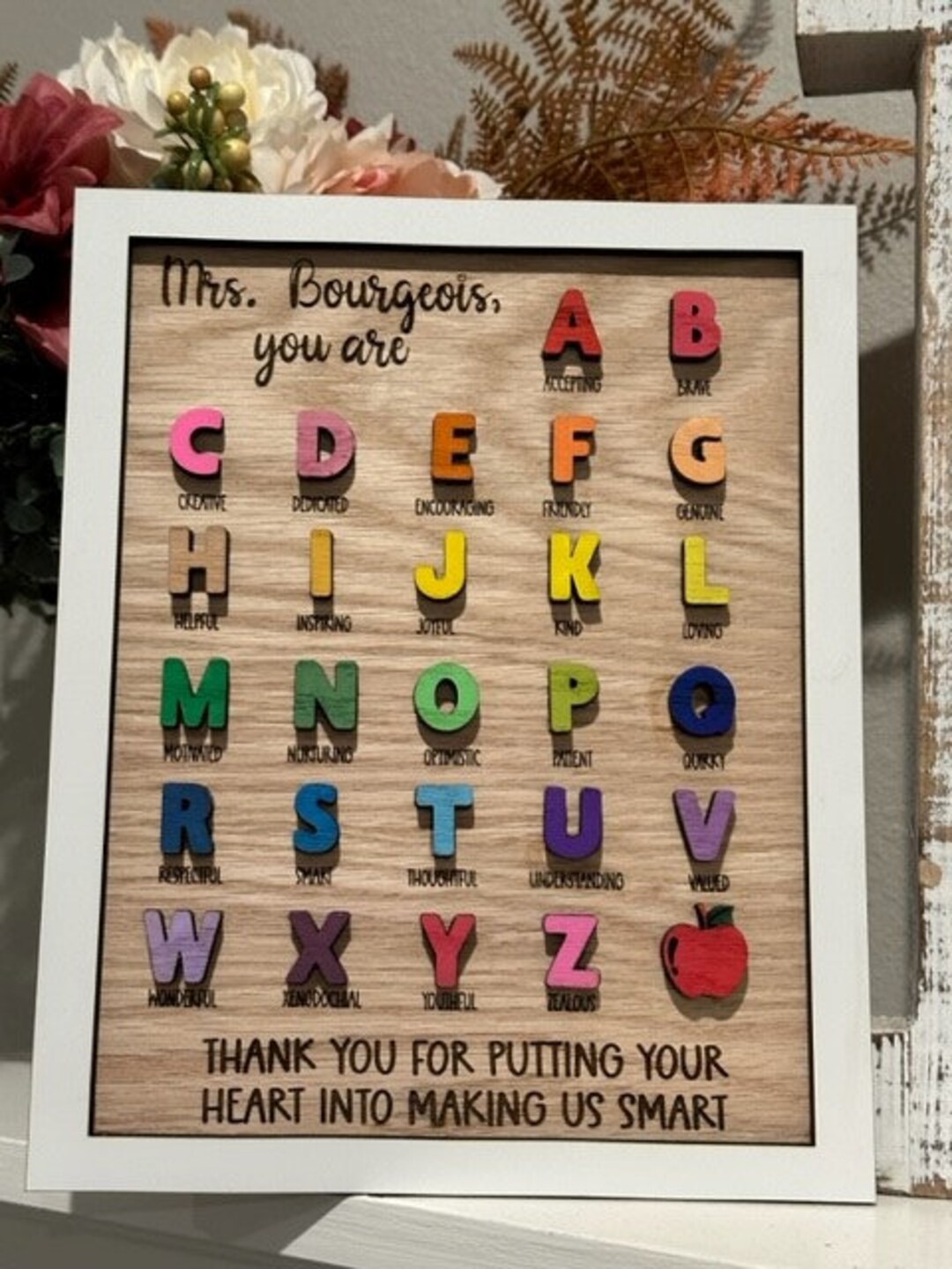 Teacher Appreciation Abc's Sign, Teacher Gift - Etsy