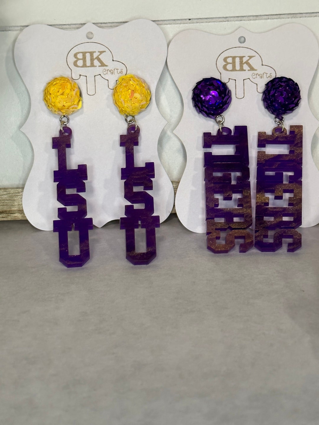 LSU Tigers Earrings or LSU Team Earrings, Football, Sports, Spirit Wear ...